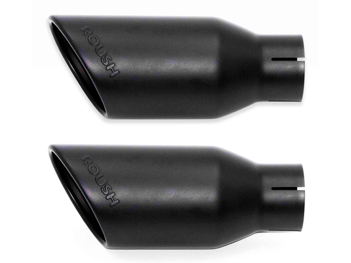 Roush Performance 4-Inch Matte Black Exhaust Dual-Tip Kit - 422318 ...