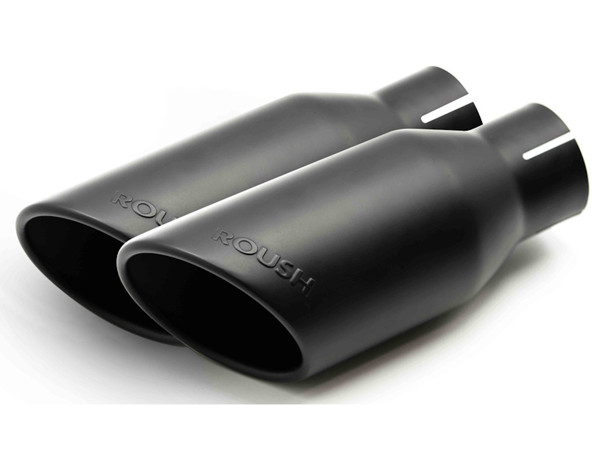 Roush Performance 4-Inch Matte Black Exhaust Dual-Tip Kit - 422318 ...
