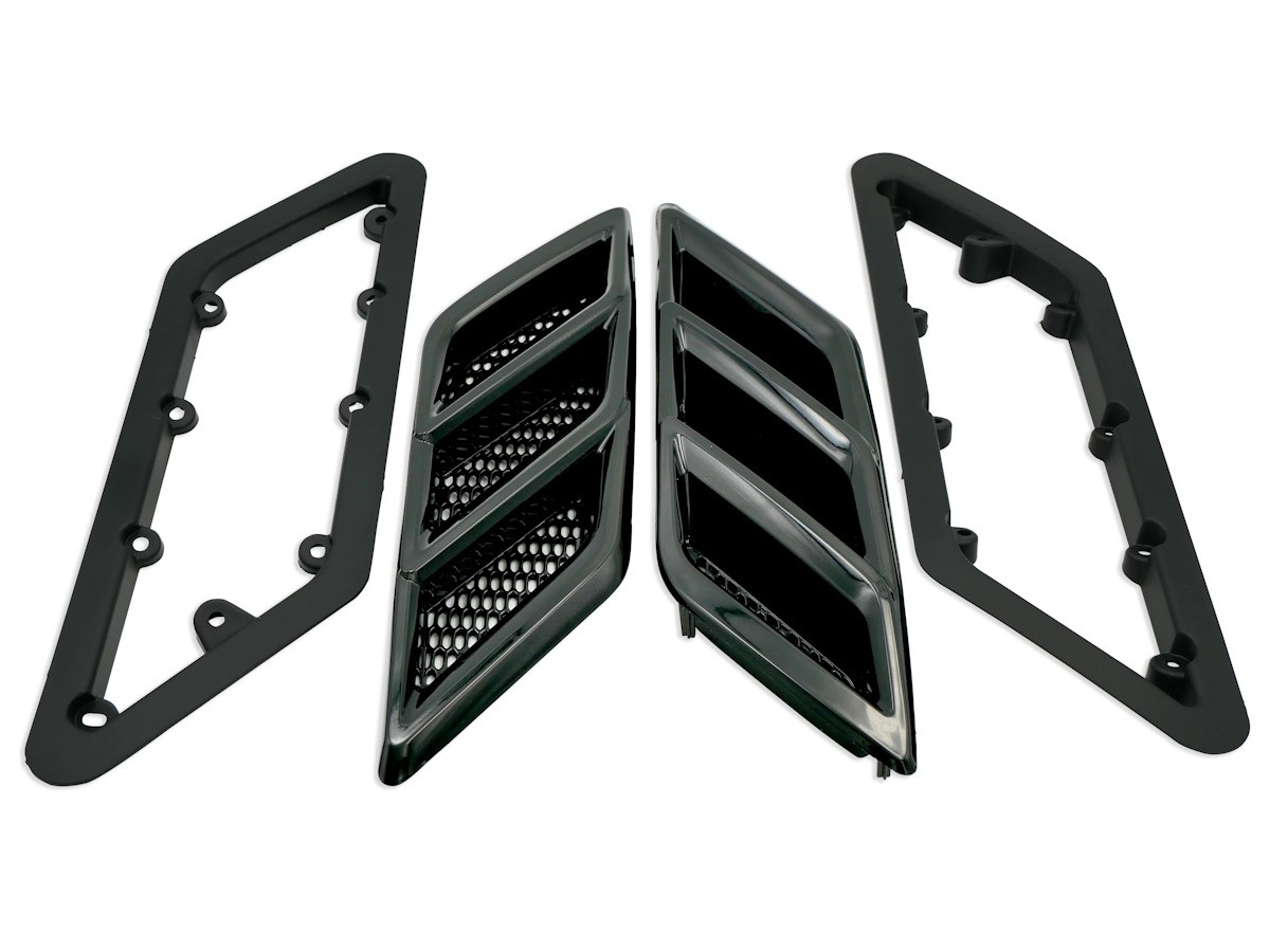 Roush Performance Gloss Black Fender Vent Heat Extractors Kit Of Two ...