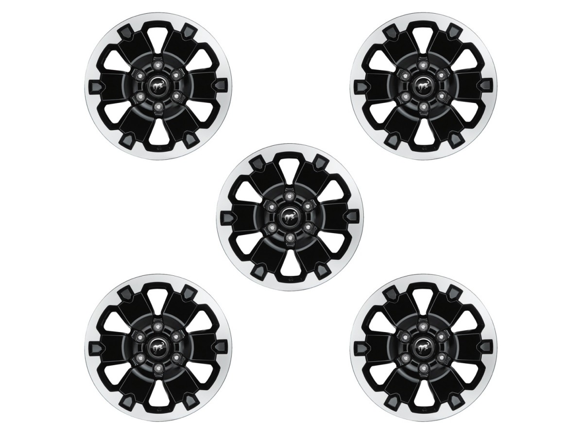 Ford Performance Wheel Kit Set Of Five 18" x 8.0" Gloss Black Machine ...