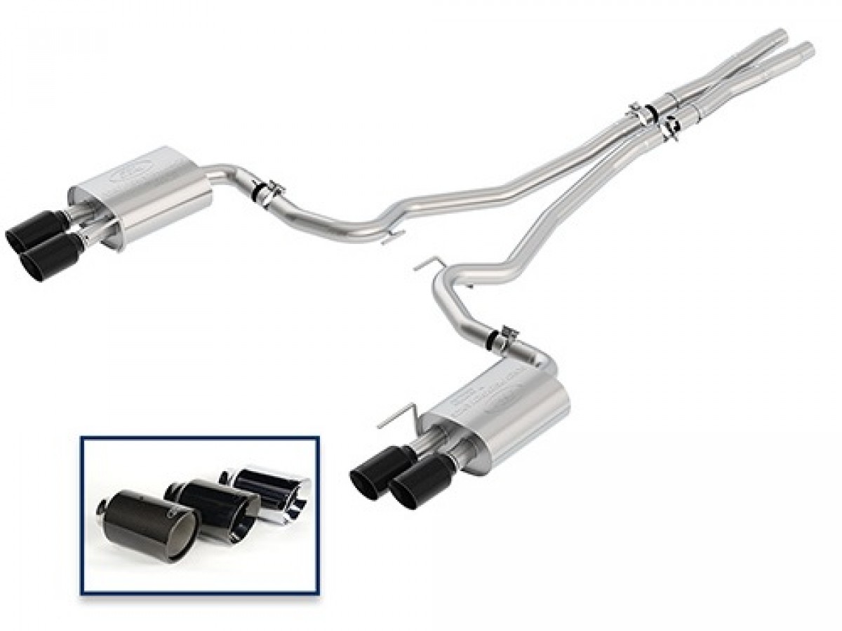 Ford Performance Exhaust System - 5.0L GT - Extreme - Black Chrome - M ...