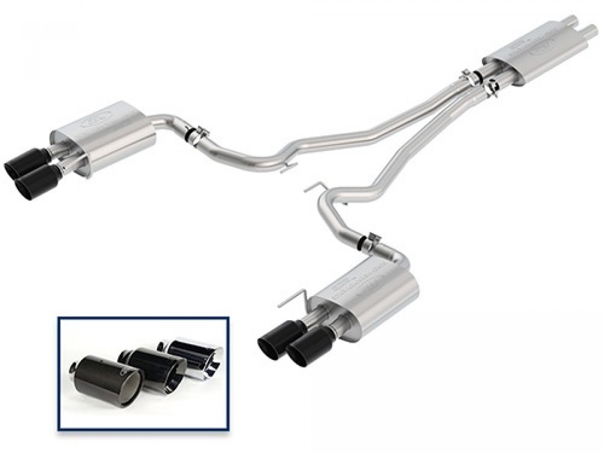 Ford Performance Exhaust System - 5.0L GT - Touring - Black Chrome - M ...