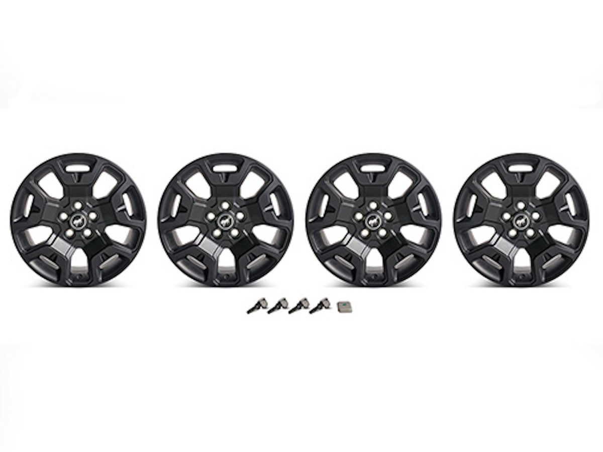 Ford Performance 17x7 Inch Wheel Kit Of Four Wheels Low Gloss Black - M ...