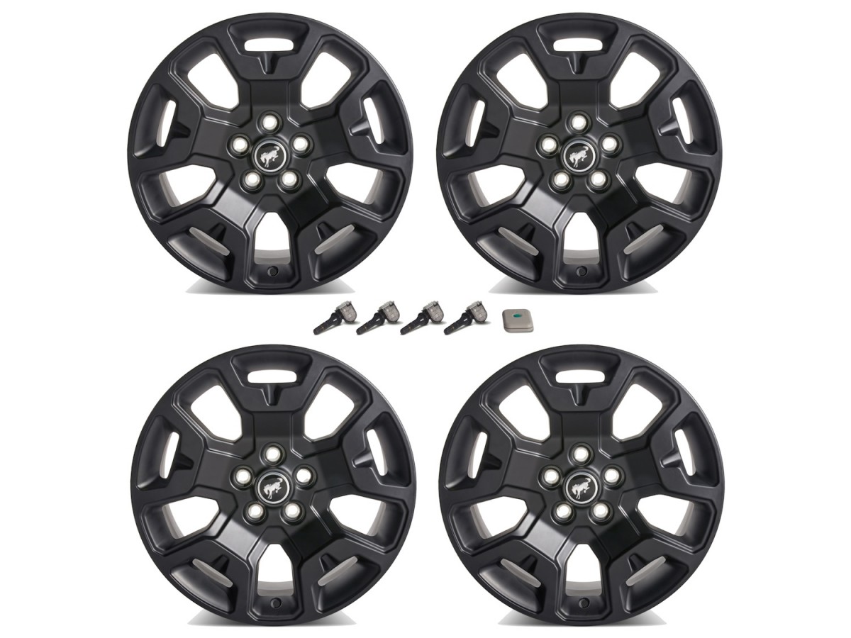 Ford Performance 17x7 Inch Wheel Kit Of Four Wheels Low Gloss Black - M ...