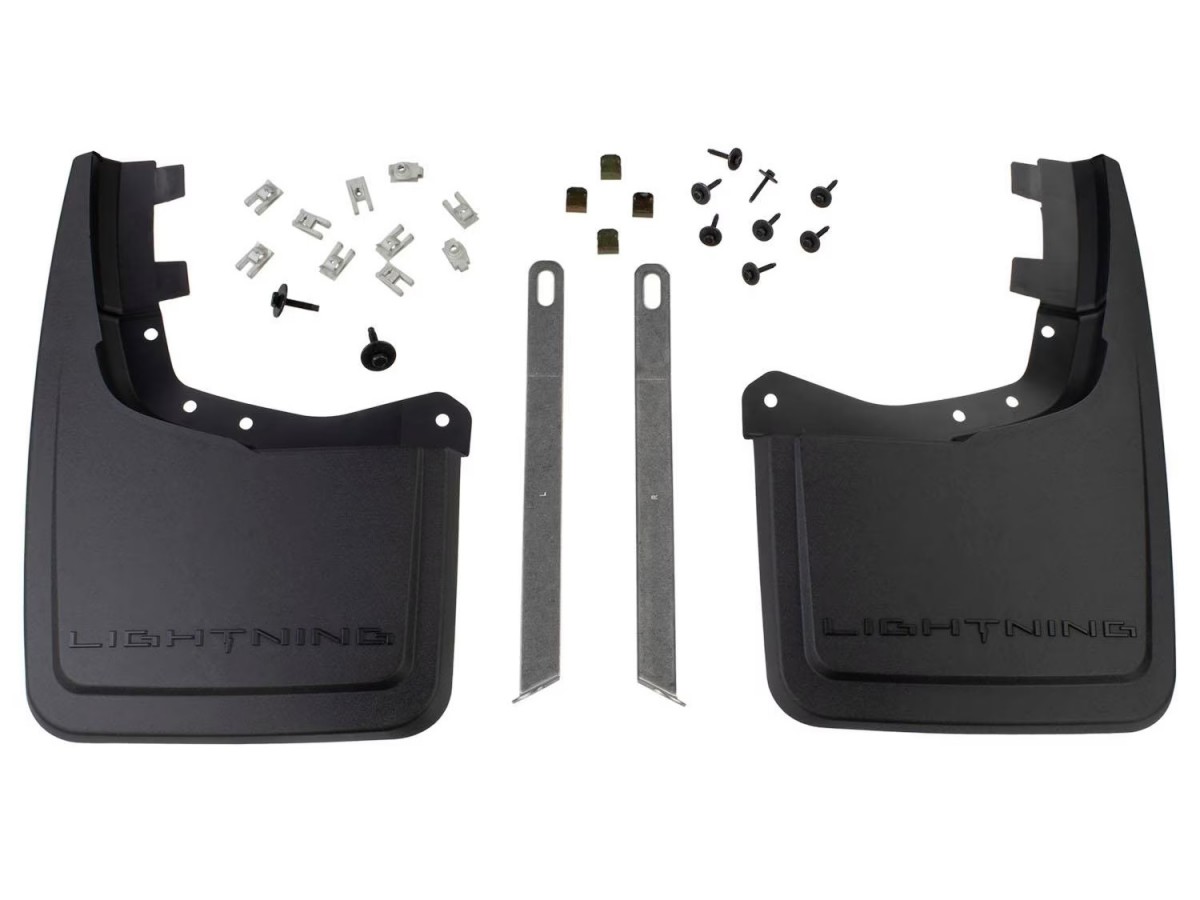 Ford Molded Carbon Black Splash Guards With Lightning Logo Rear Pair ...