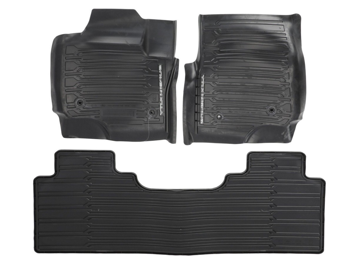 Ford Black 3-Piece Tray Style Floor Liner For Vinyl Flooring SuperCab ...