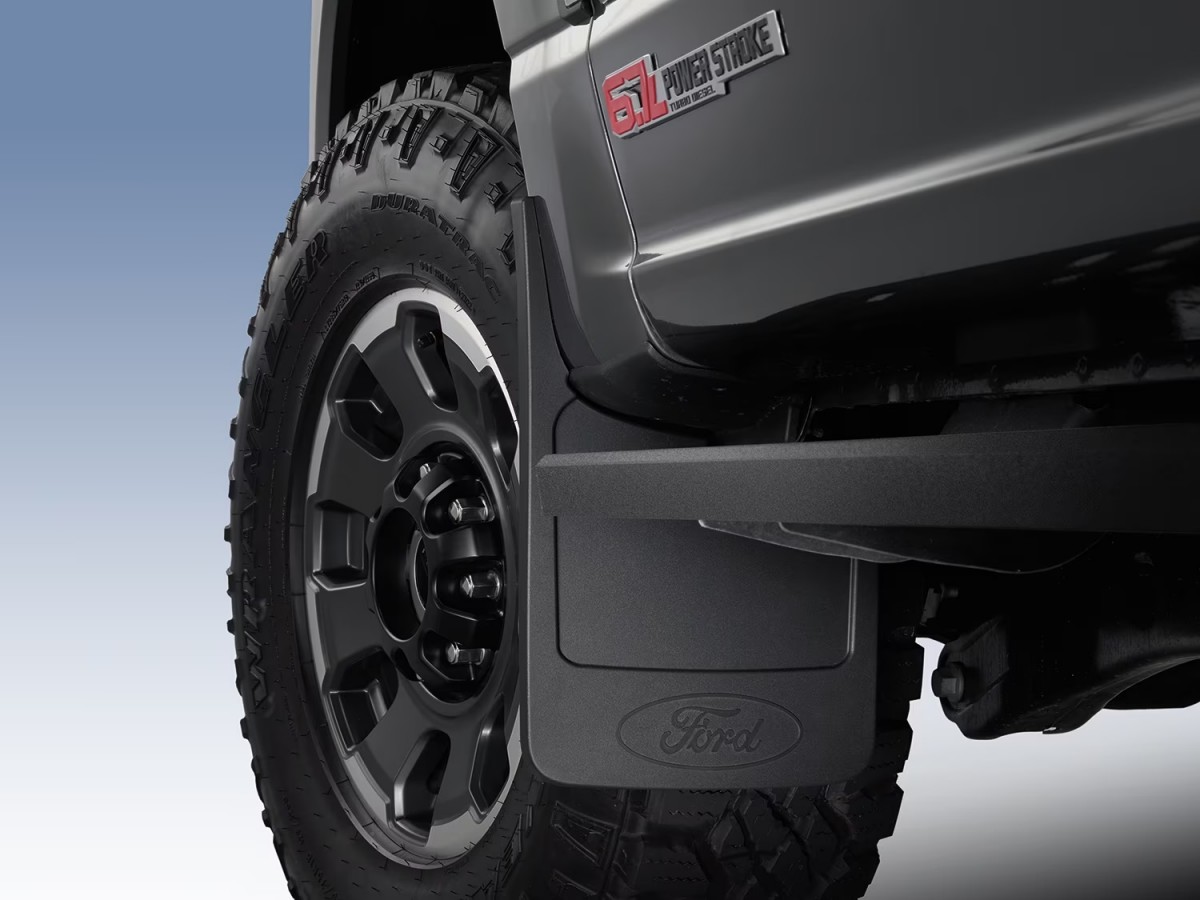 Ford Front Molded Splash Guards Black Set Of Two With Ford Oval - PC3Z ...