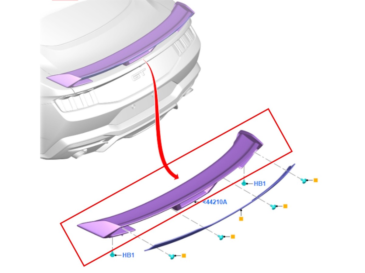 Ford Dark Horse Rear Spoiler Painted Absolute Black - PR3Z-6344210-EC | Levittown Ford