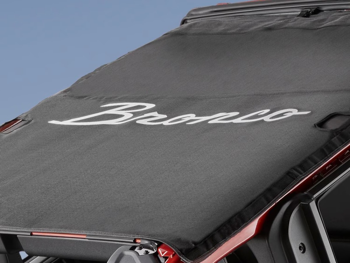 Ford Mesh Soft Top Bimini 4 Door Bronco Script Logo Black With Light ...