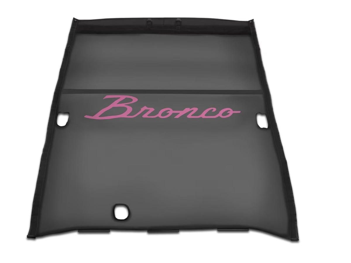 Ford Mesh Soft Top Bimini 4 Door Bronco Script Logo Black With Pink ...