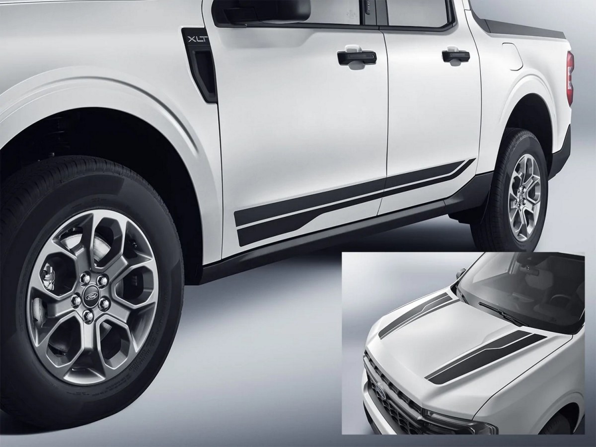 Ford Matte Black Dual Sport Stripes Graphics For Hood And Sides - VNZ6Z ...