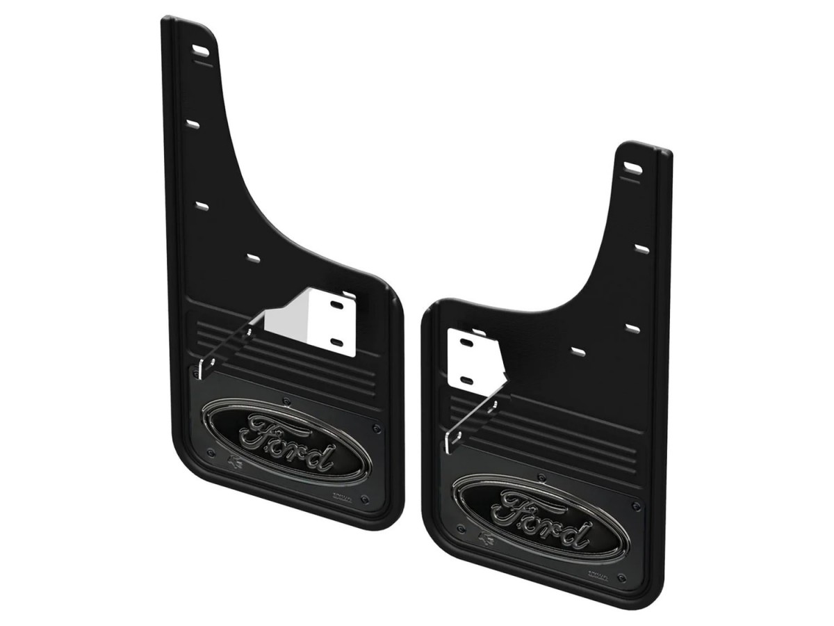 Ford Front Gatorback Splash Guards With Black Ford Oval Logo On ...