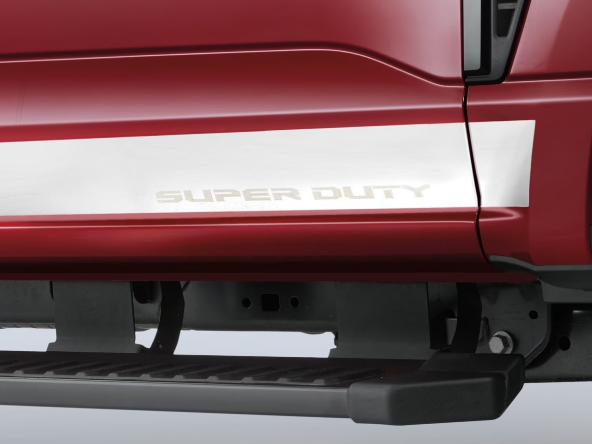 Genuine Ford Polished Stainless Steel Rocker Panel Door Molding Kit For ...