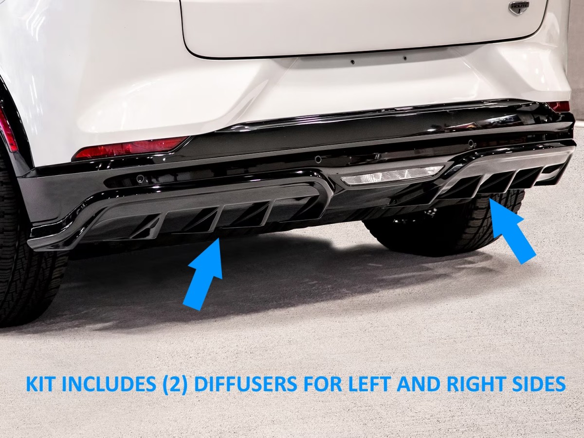 Ford Gloss Shadow Black Rear Bumper Diffusers Kit Of Two For Left And ...