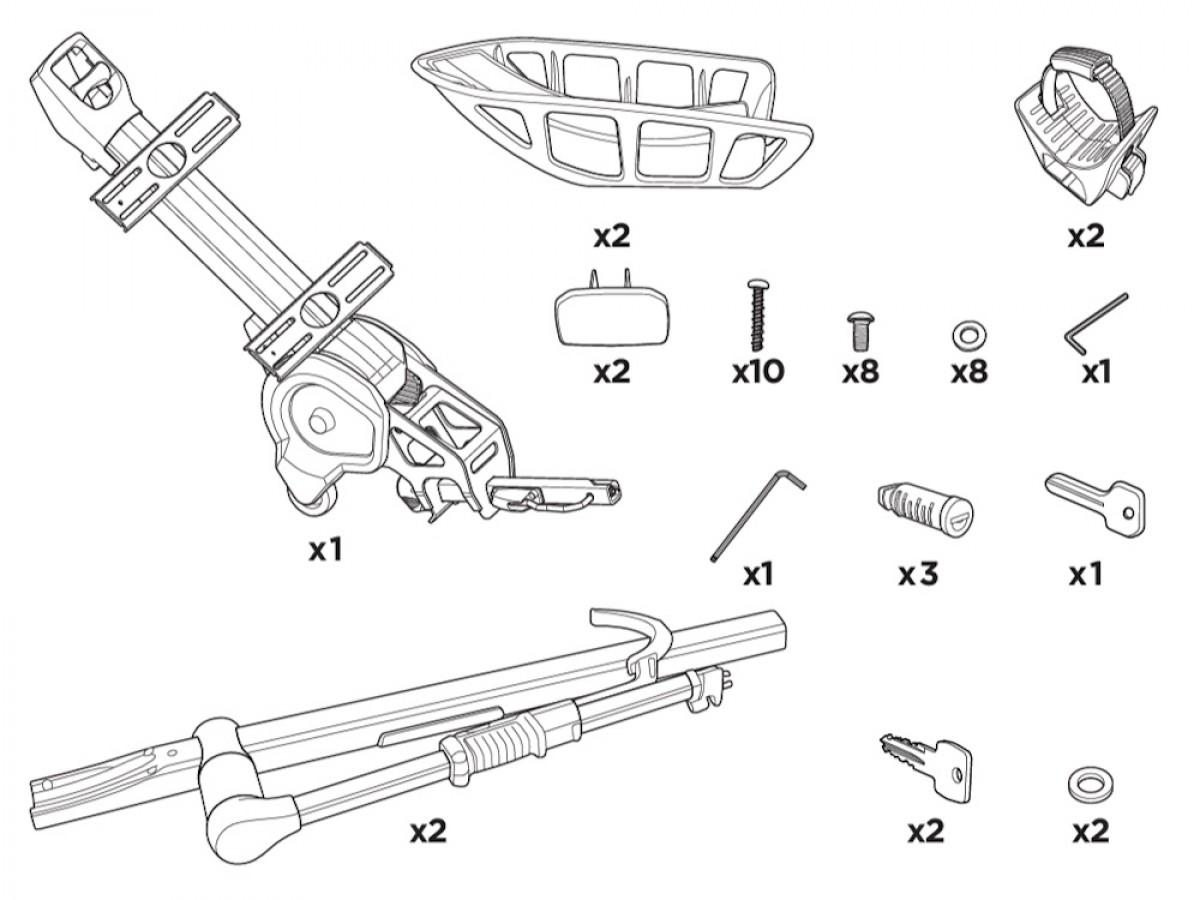 Ford Thule T2 Pro XTR Tilting Hitch Mounted 2 Bicycle Carrier Capacity ...