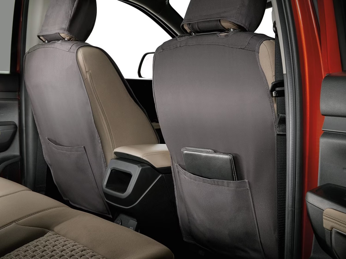 Ford Covercraft Charcoal Twill Front Row Captains Chairs Seat Covers ...