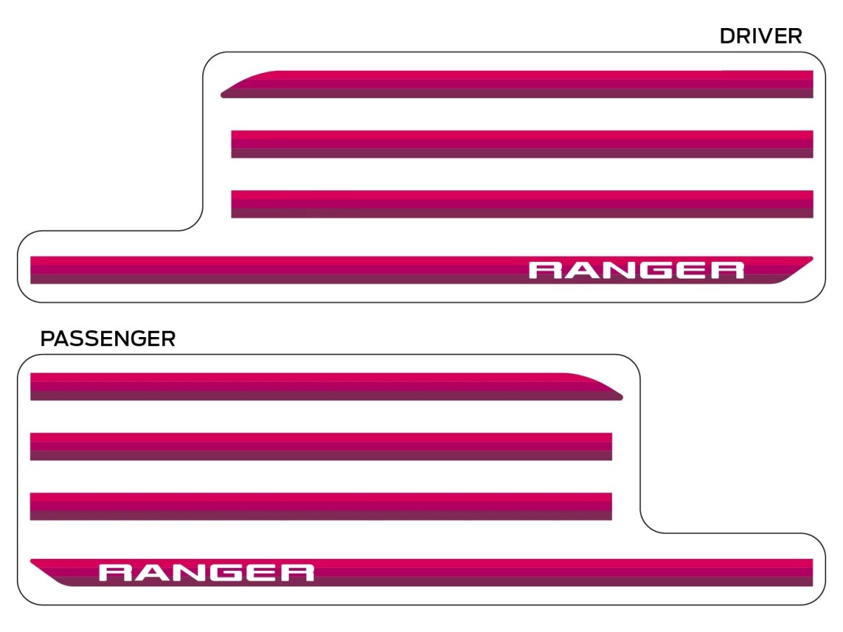 Genuine Ford Upper Bodyside Stripe Decal Kit Retro Pink Maroon Purple ...